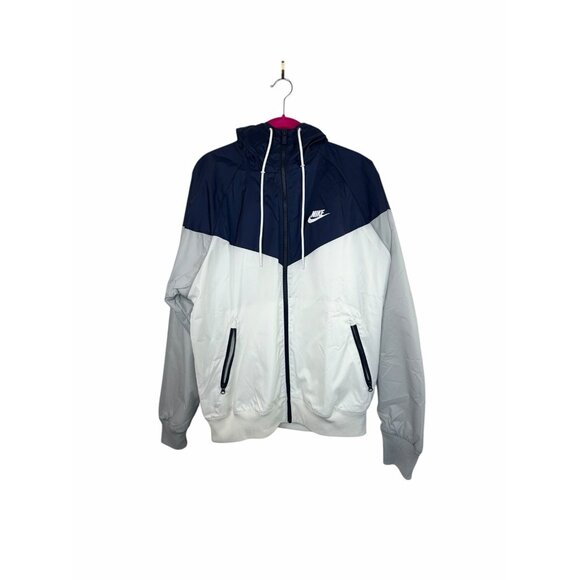 Nike | Jackets & Coats | Nike Windrunner Jacket Navy Blue Gray White ...